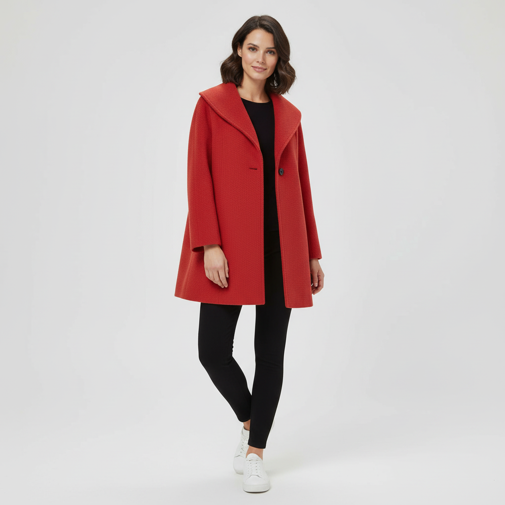 Winddichter Damenmantel mit Schalkragen | Heidi-Mode